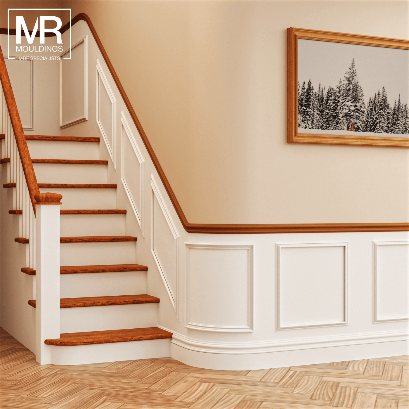 Double Astragal Flexible MDF Dado Mould | Bold, Curved Decorative Moulding