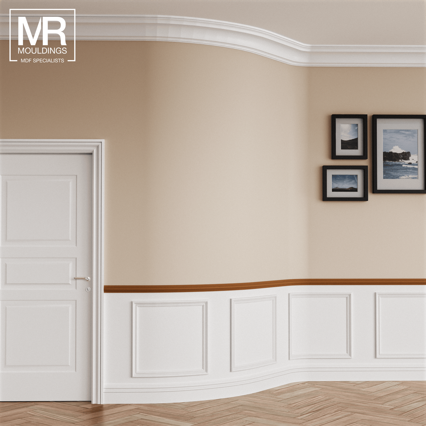 Astragal Flexible MDF Dado Mould | Classic Bead Moulding for Curved Walls