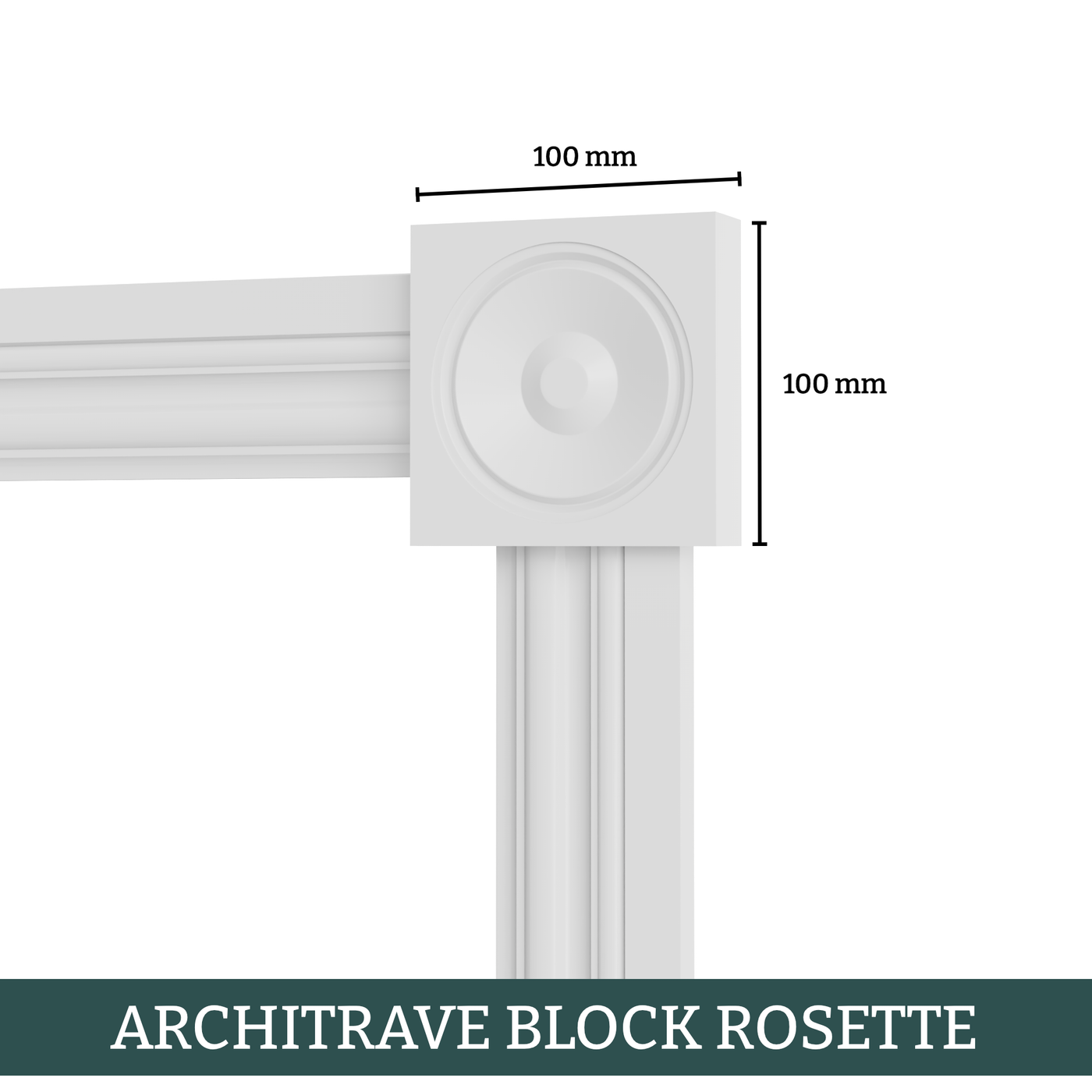 Rosette MDF Architrave Block 4 splayed edges