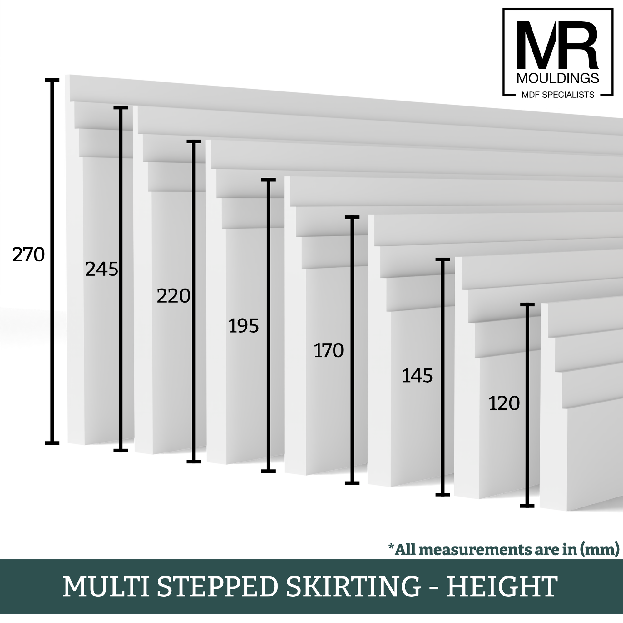 Multi Stepped MDF Skirting Board | Bold Modern Layered Profile