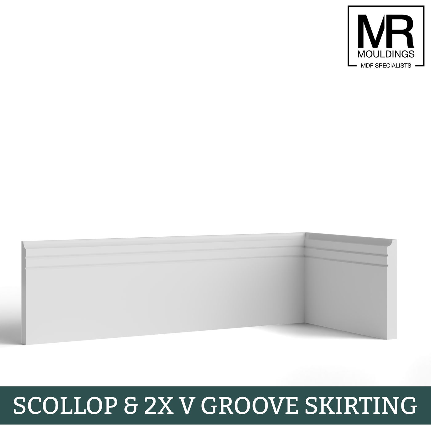 Scallop & 2x V Groove MDF Skirting Board | Decorative Made to Order
