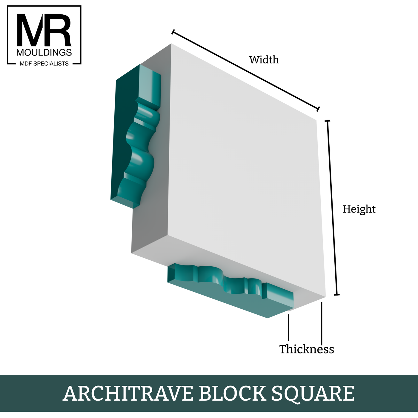 Square MDF Architrave Block